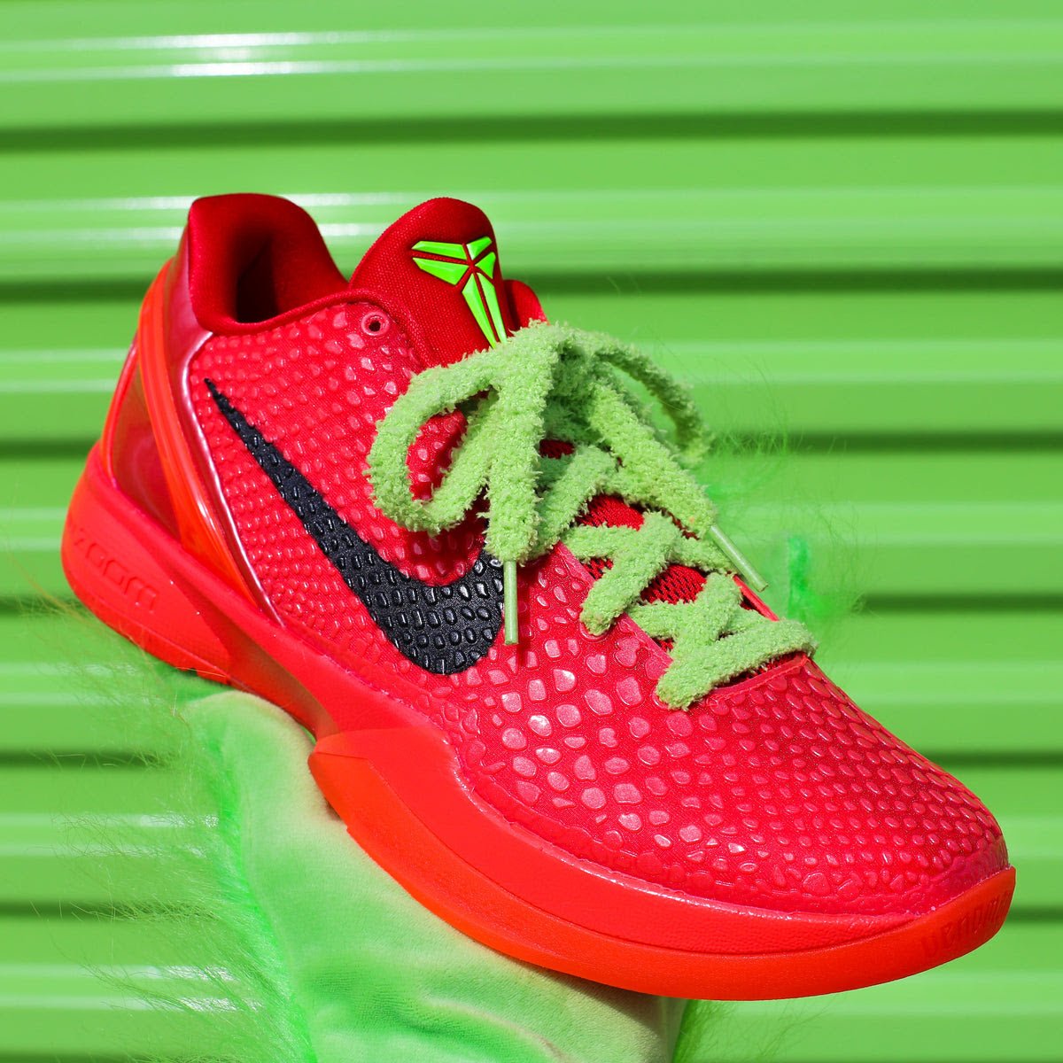 Grinch Green Fuzzy Laces: Upgrade your Kobe's and Beyond
